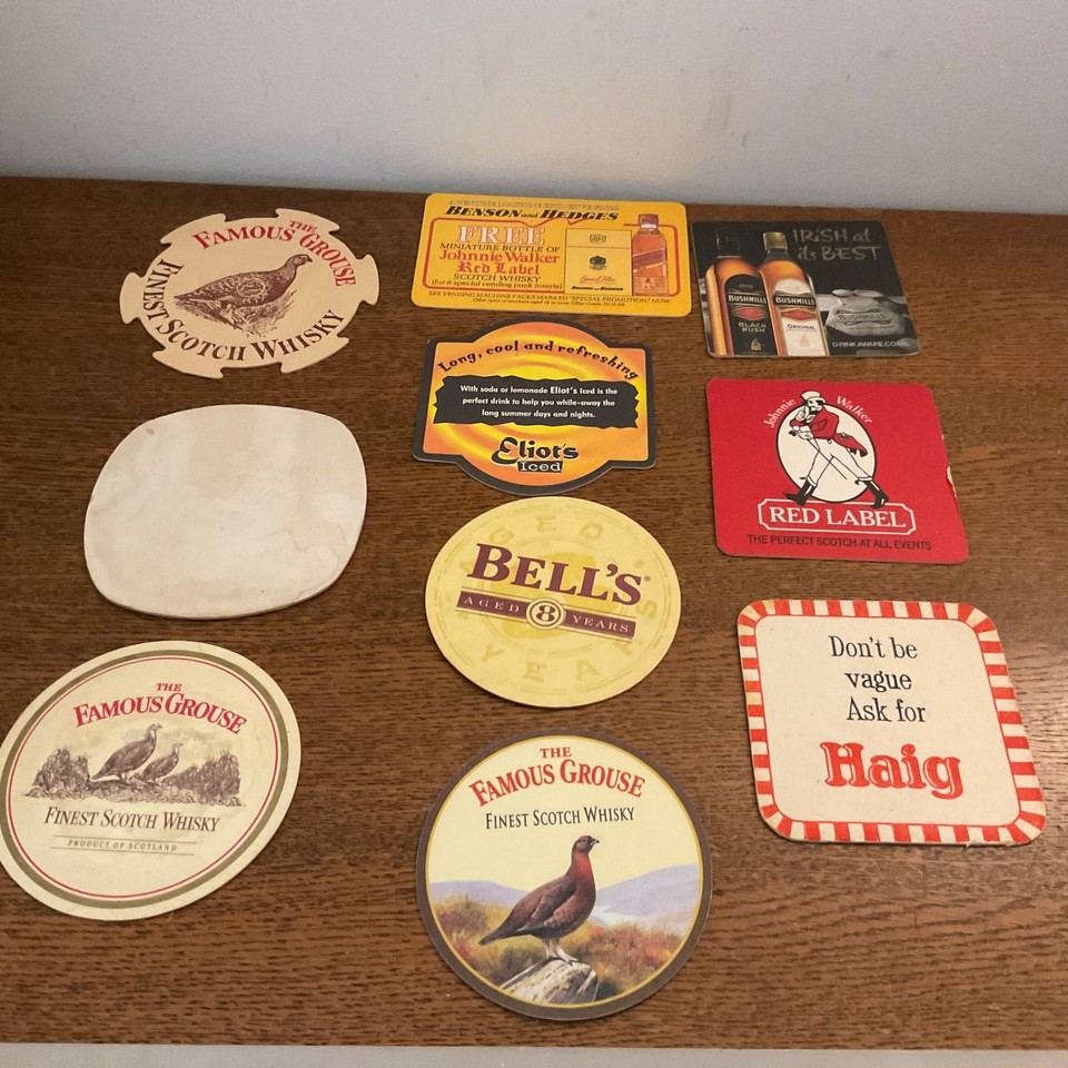 Vintage 10x1 beer mats Mainly Scotch Whiskey brands - Beer Mats. | eBay