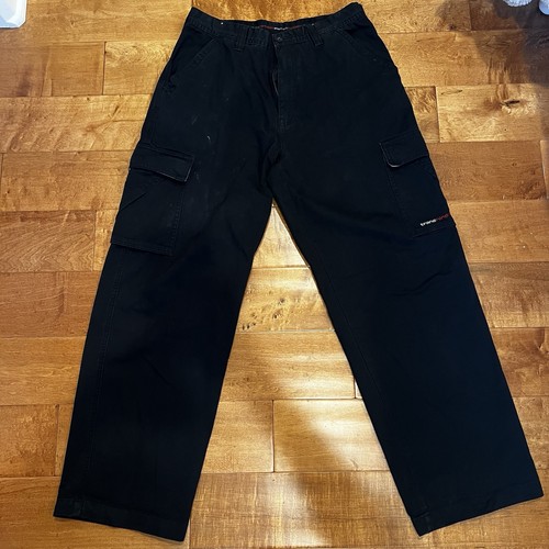 Vintage Trans Nine Mens Black Cargo Pants 30x30 Skater Baggy Y2K | eBay