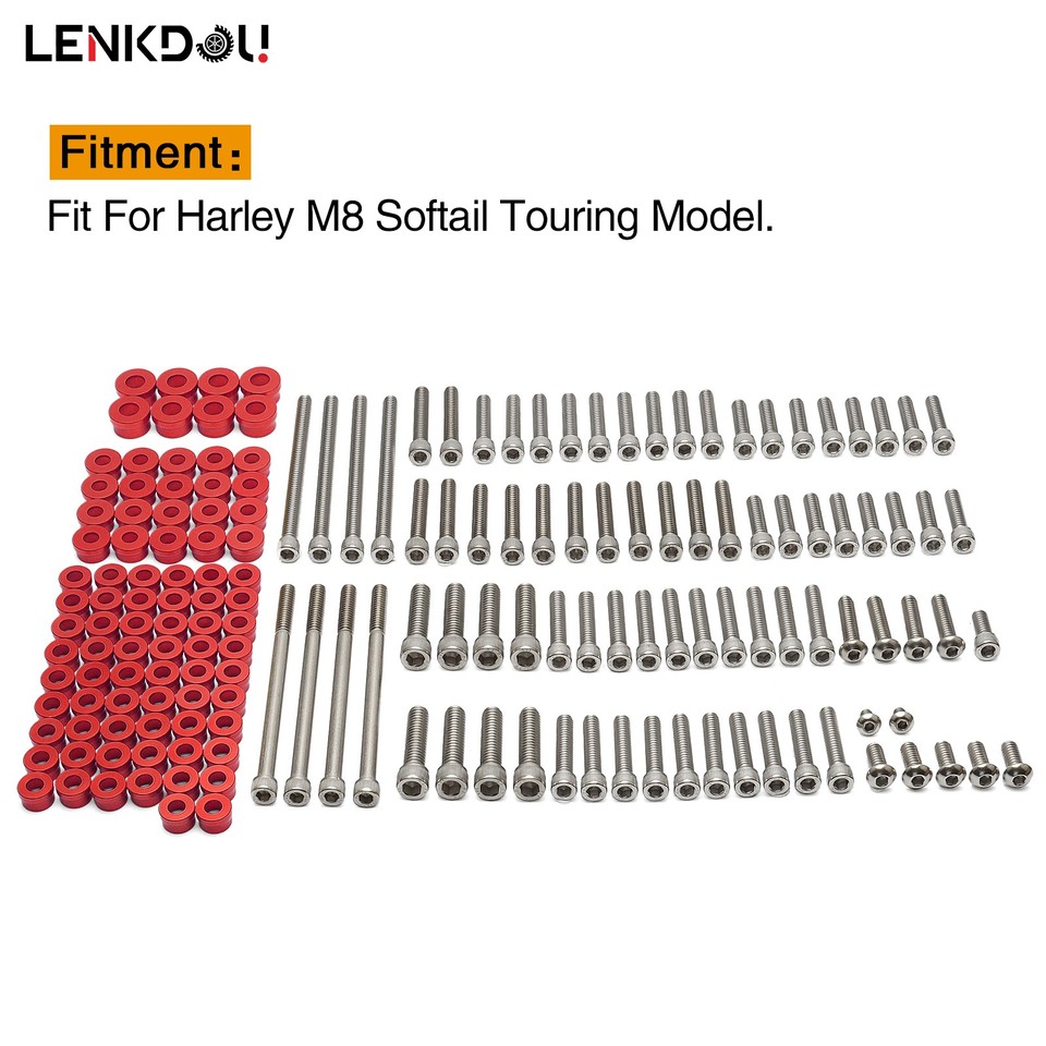 Stainless Engine Bolt Screw Covers Kits For Harley M8 Softail 18-25 ...