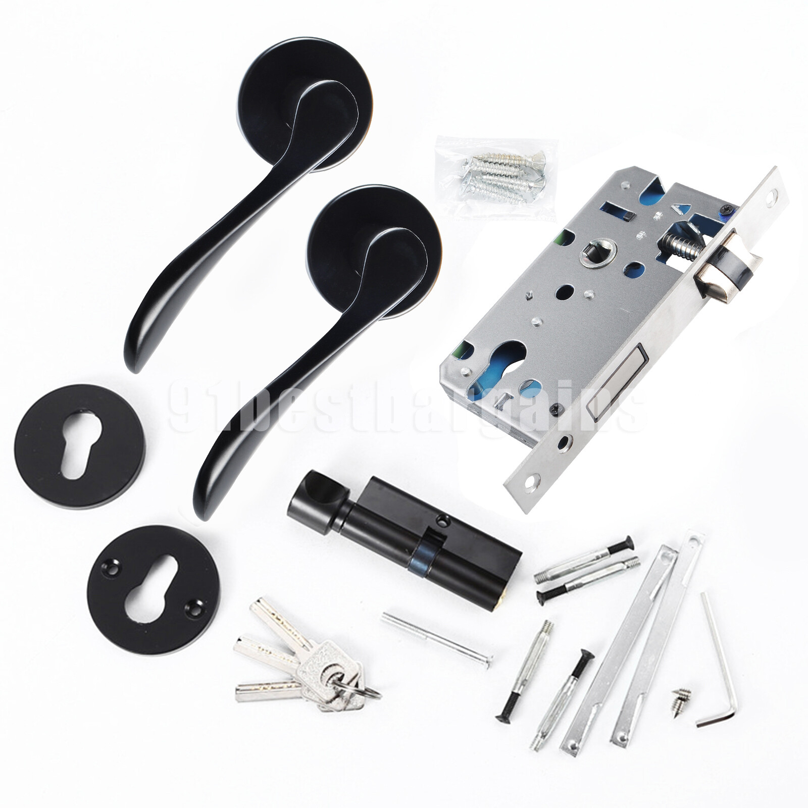 Cheap Mute Door Lock Set Interior Bedroom Bathroom Wood Door Lever Lock ...