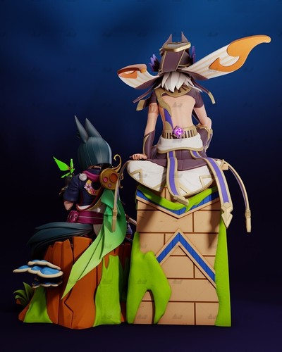 Genshin Impact Tighnari & Cyno Figure Unpainted GK Model 3D Print Resin ...