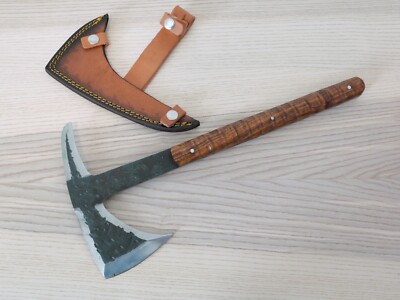 Throwing Axe Tomahawk Hand Forged High Carbon Steel Rustic Wood Handle ...