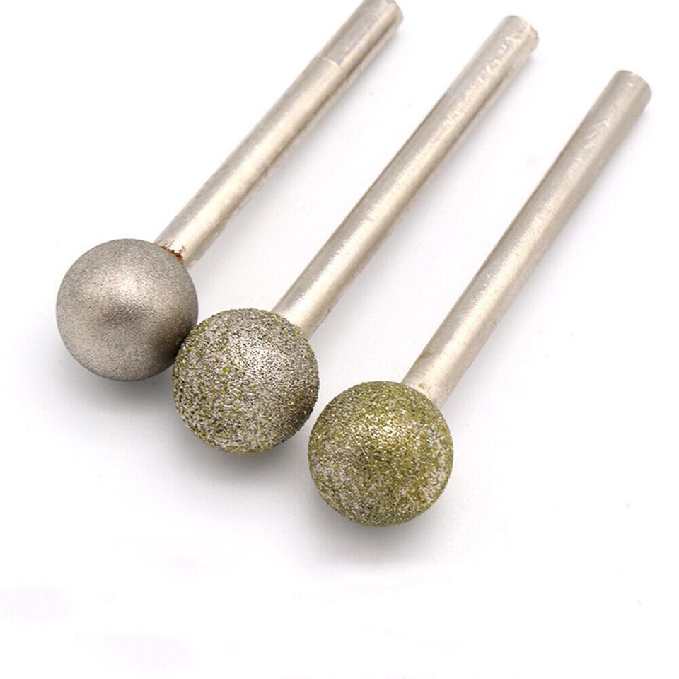 6-50mm Ball Round Diamond Burrs Grinding Bits Point 6mm / 8mm Shank ...