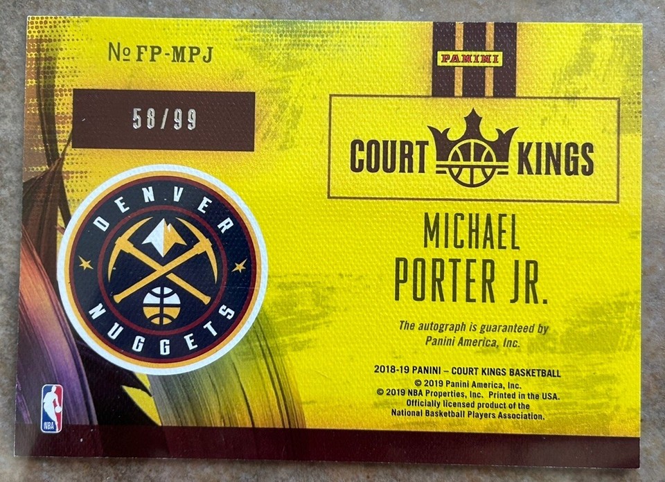 2018-19 Panini Court Kings - Fresh Paint Autographs Ruby #FP-MPJ ...