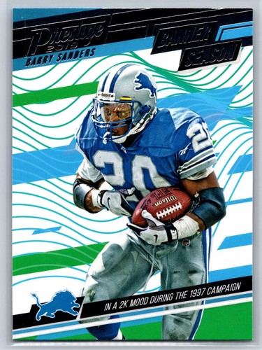 2019 Panini Prestige Barry Sanders Banner Season Insert Detroit Lions ...