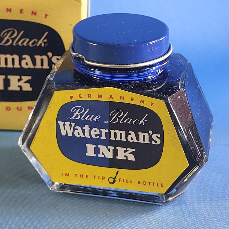 VINTAGE FULL WATERMAN'S INK BOTTLE IN ORIGINAL BOX Lot Of 2 New | eBay