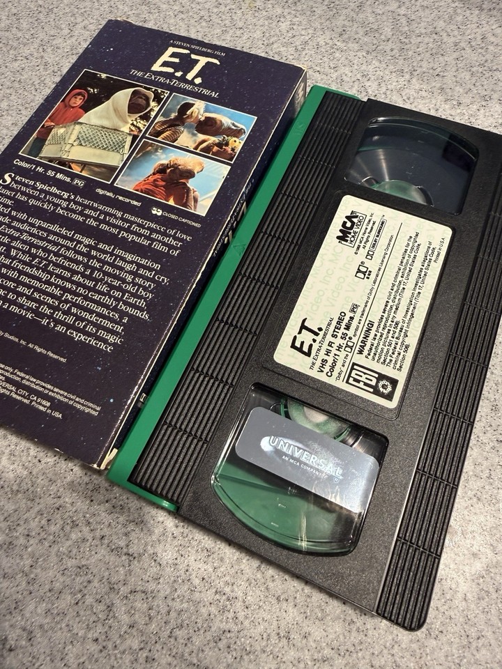 Vintage E.T. Extra-Terrestrial VHS Tape Movie 1982! Green Flap MCA | eBay