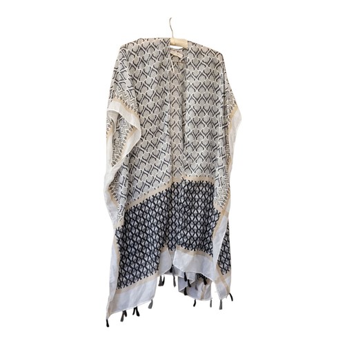 Alchemy Thread Ling Kimono Poncho Coverup Black & White O/S | eBay