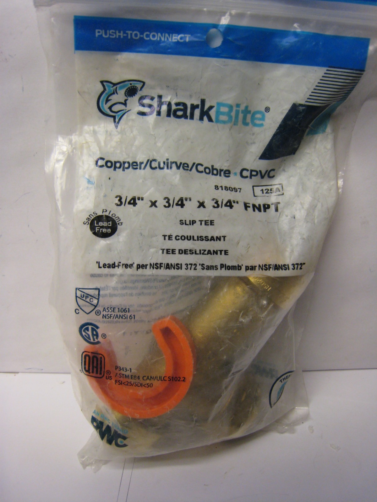 SharkBite Copper 3/4"x3/4"x3/4" FNPT - Push Connect - Shark Bite ...