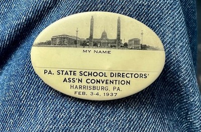 1937 Pennsylvania State School Directors' Convention 2 3/8" Wide Cello ...
