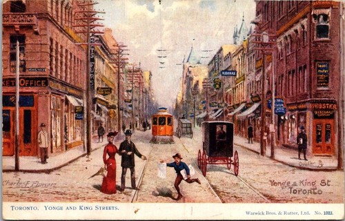 YONGE & KING STREET TORONTO HCPC ARTIST POSTCARD C1905 REF:ZFT 1438 | eBay