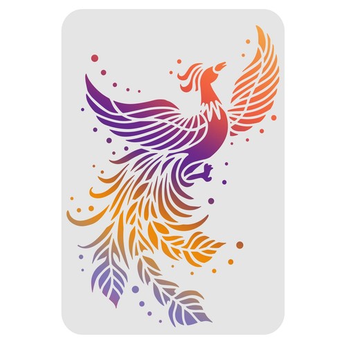 FINGERINSPIRE Phoenix Stencils 11.7x8.3 inch Firebird Painting Stencil ...