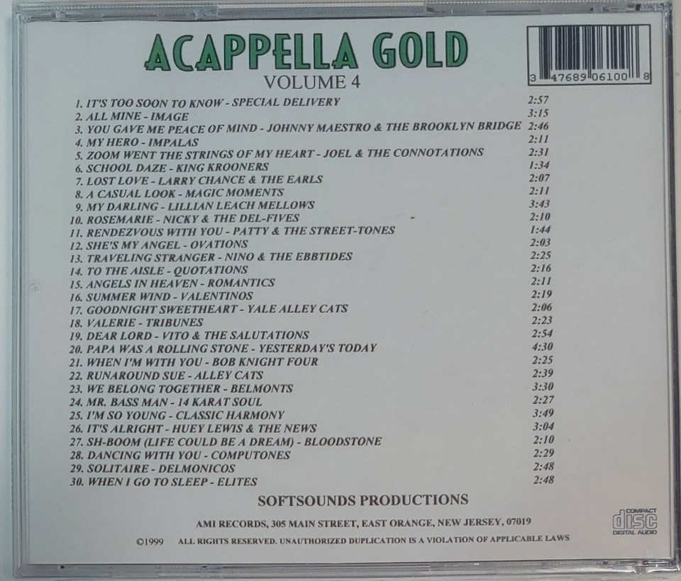 ACAPPELLA GOLD - VOL 4 CD BRAND NEW | eBay