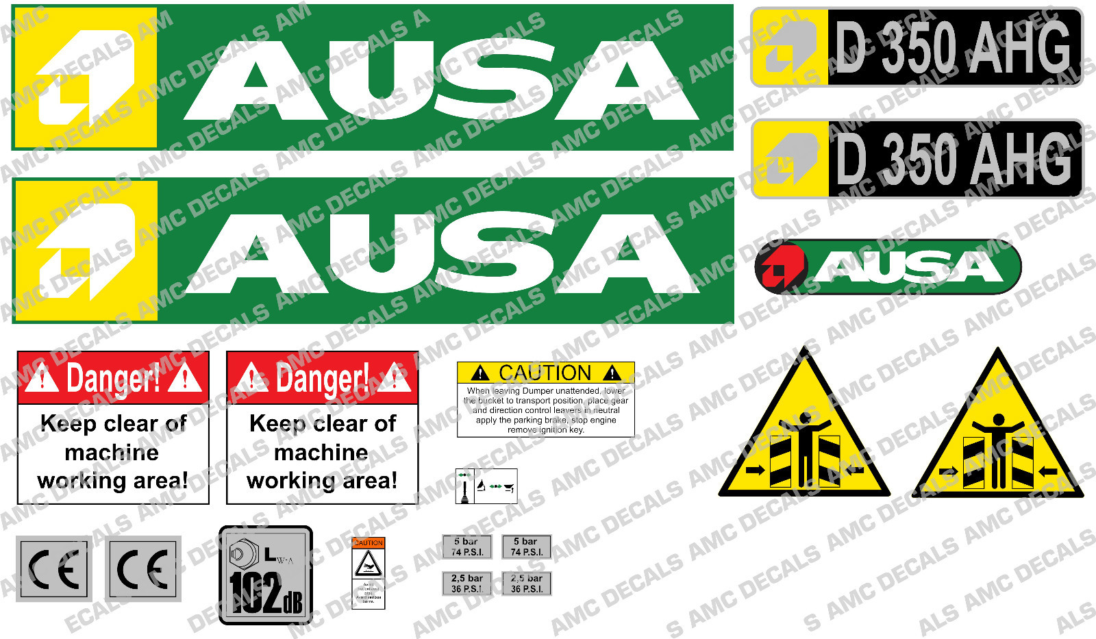 AUSA D350 AHG DUMPER DECALS STICKER SET | eBay