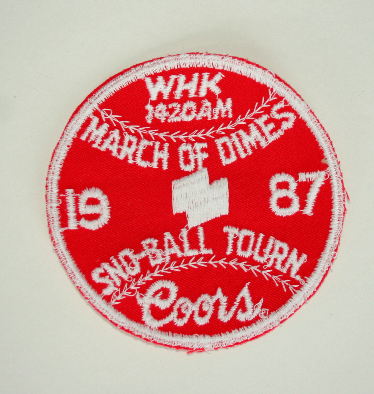 WHK AM Radio Coors Beer Sno-Ball Tournament March of Dimes Patch 1987 ...