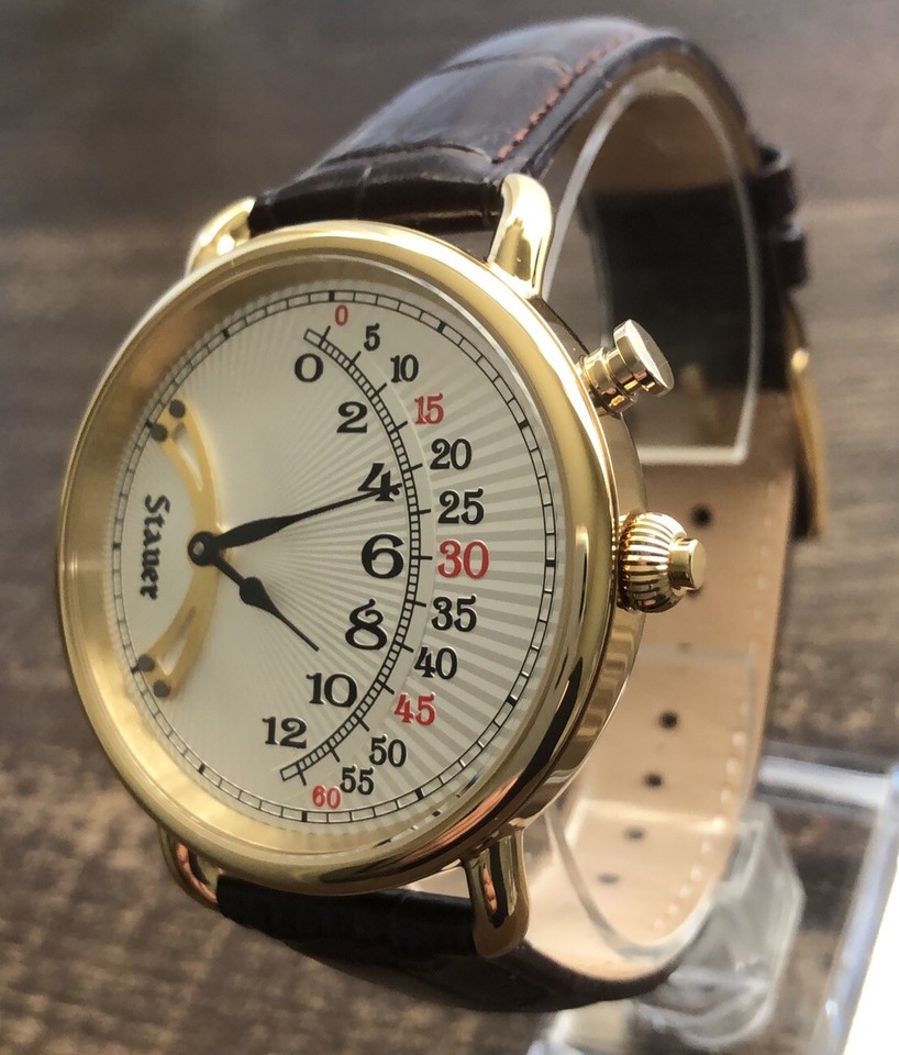 STAUER MYSTERY JUMP CRAZY HOUR WATCH, RETROGRADE COOL UNIQUE BEAUTIFUL ...