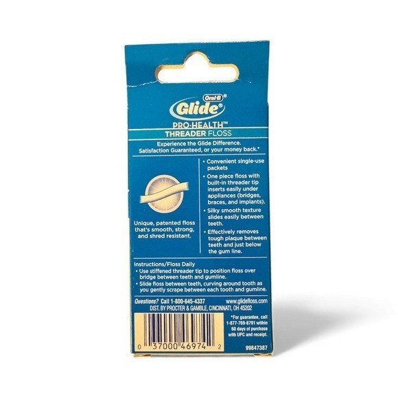 Oral-B Glide Pro-Health Threader Floss 30 Single-Use Packets Original ...