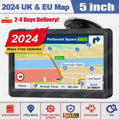 5" Car Truck GPS Sat Navs Car Navigation Free Lifetime UK & EU Maps ...