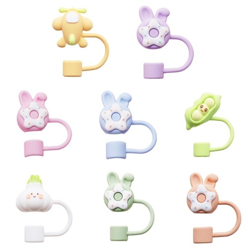 Portable Silicone Straw Covers Dustproof Straw Caps Accessories For ...