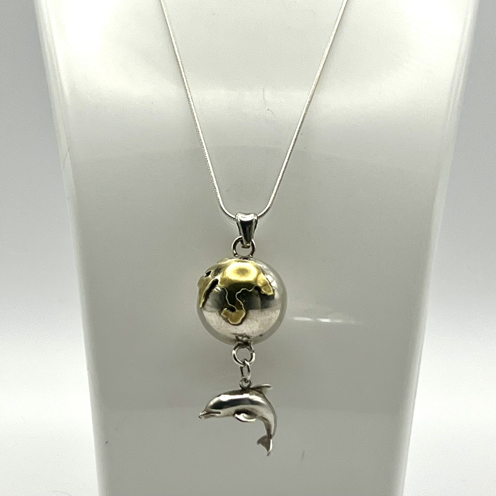 Vintage Globe Earth World Sterling Silver Chime Ball … - Gem