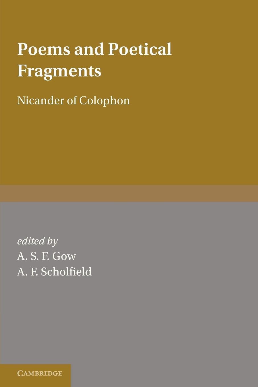 Poems and Poetical Fragments von Nicander of Colophon (2010 ...