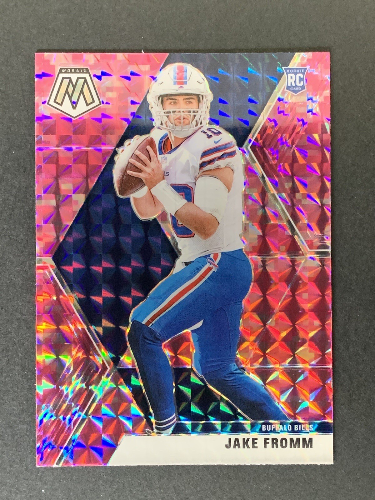 2020 Mosaic Football JAKE FROMM RC Pink Camo Prizm Rookie #242 Buffalo ...