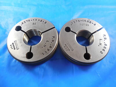 15/16 14 NS 2 LEFT HAND THREAD RING GAGES .9375 GO NO GO PD'S = .8911 ...