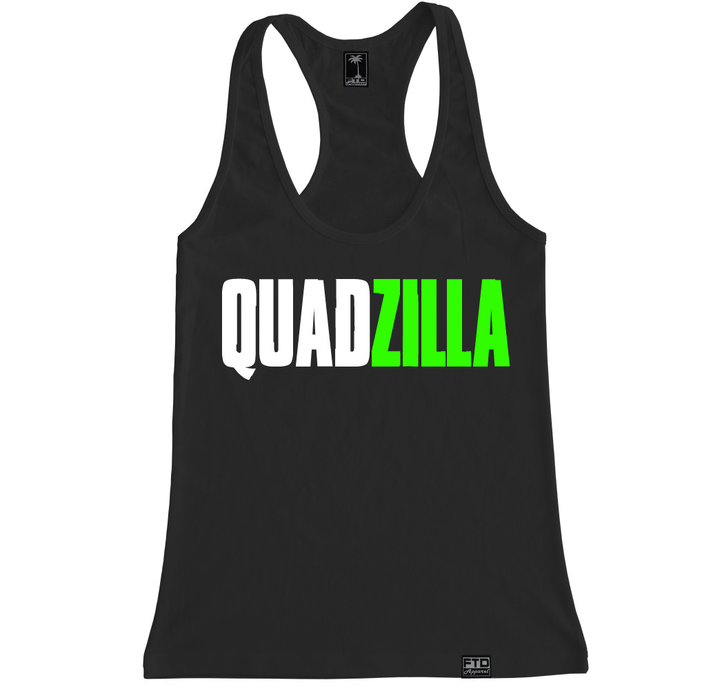 QUADZILLA WOMEN RACERBACK TANK FITNESS LIFT YOGA WORKOUT GYM FIT ...