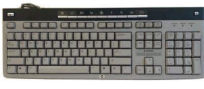 HP COMPUTER Wired KEYBOARD model # KB-0228 5187-1767 gray/silver Good ...