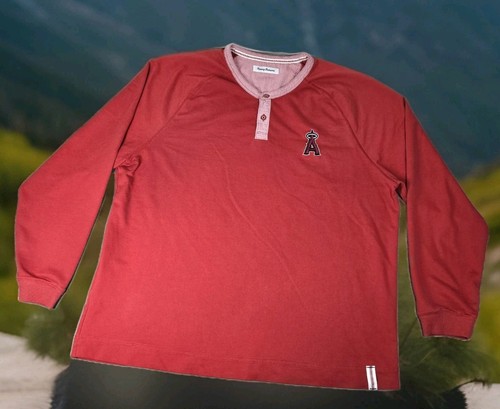 Tommy Bahama Shirt Mens 3XL Red Henley Anaheim Angels MLB Genuine | eBay