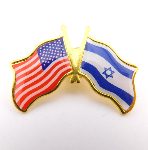 Israel USA Flag Lapel Pin Patriotic United States American Jewish ...