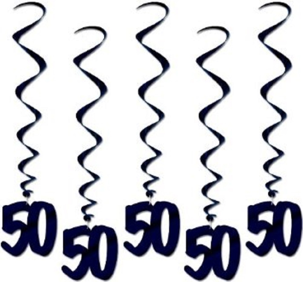 Number 50 Whirls (5pc pkg) black BIRTHDAY OR ANNIVERSARY DECORATION | eBay