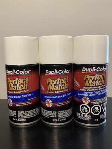3 Cans-Duplicolor BGM0338 WA8554 For GM Code 40 White 8 oz. Aerosol ...