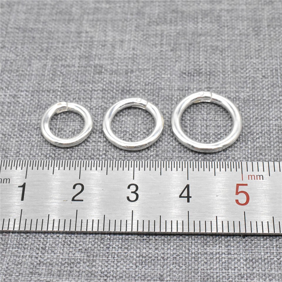 4 Sterling Silver Lock Jump Ring 6mm 8mm 10mm 12mm 14mm 925 Silver ...