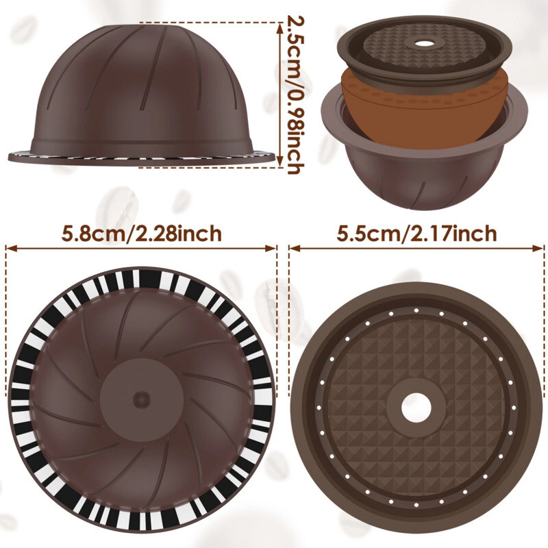 9Pcs Refillable Coffee Capsules for Nespresso Vertuo - Compatible Pods ...