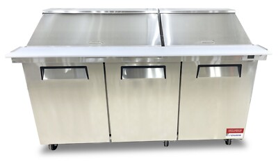 72" SANDWICH PREP TABLE UNIT 3 DOOR MEGA TOP SALAD PREP 30 Pan 72 ...