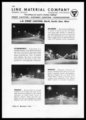 1946 Line Material Co Street Lighting Milwaukee WI Vintage trade print ...