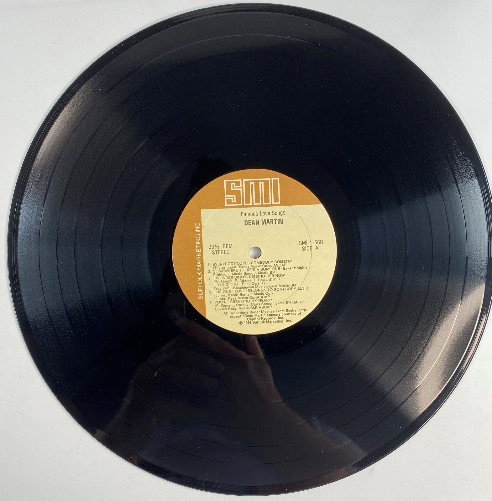Dean Martin - Famous Love Songs Vinyl LP Record (1984 SMI-1-56) EX READ ...