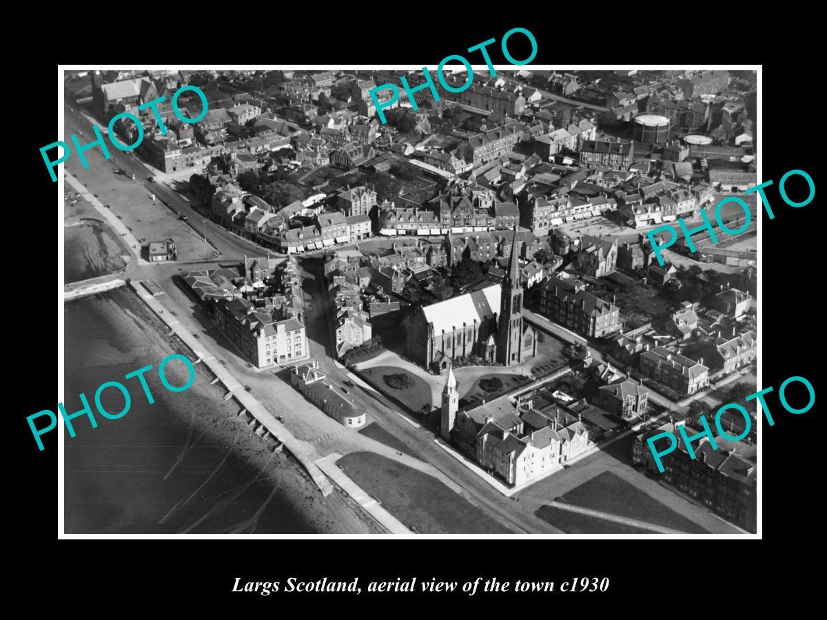 OLD LARGE HISTORIC PHOTO OF LARGS SCOTLAND AERIAL VIEW OF THE TOWN ...