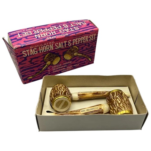 Vintage YELLOWSTONE PARK Simulated Stag Horn Salt and Pepper Shaker Set ...