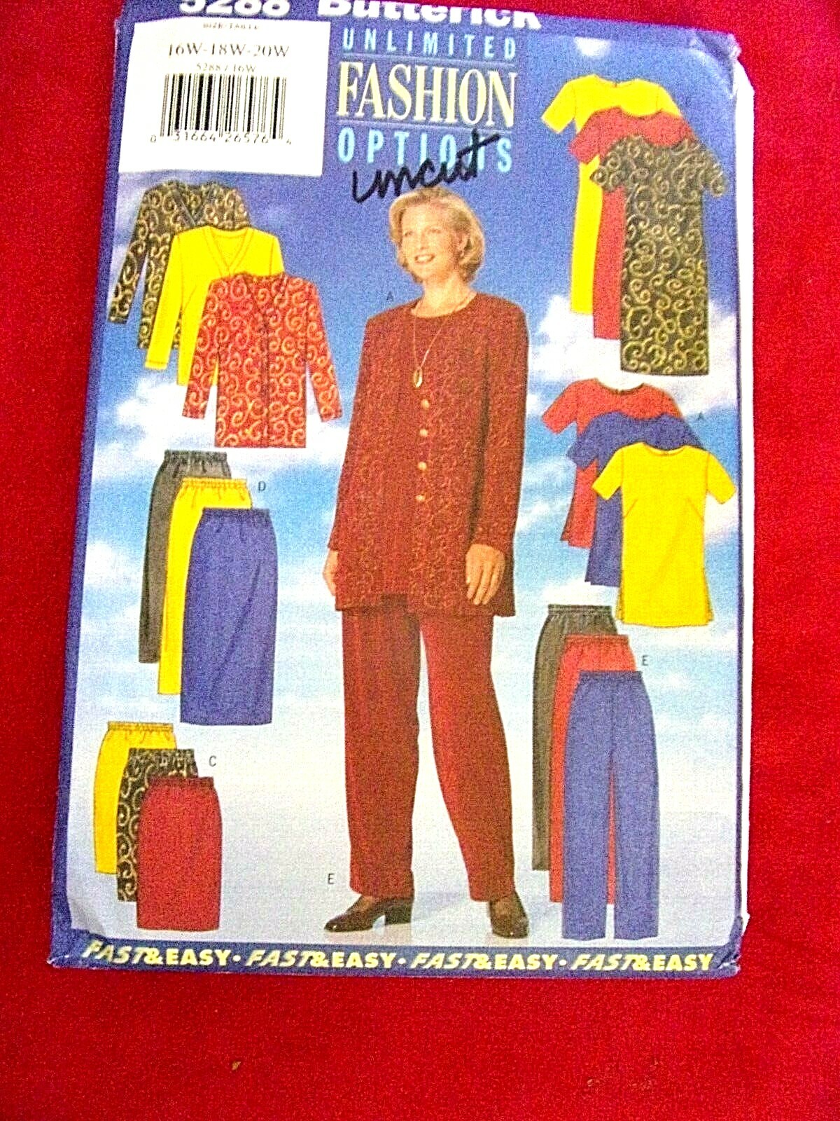 UNCUT BUTTERICK # 5288 WOMEN SZ 16W-18W-20W WARDROBE SEWING PATTERN ...
