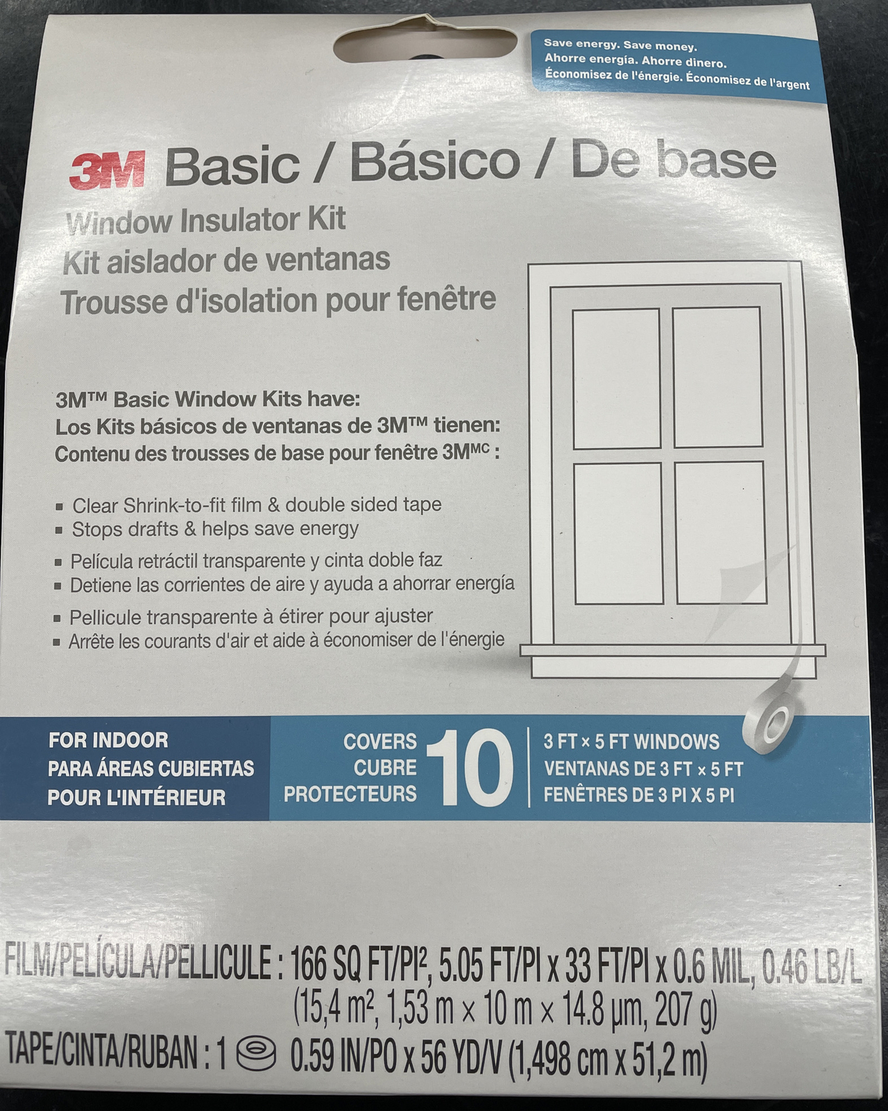 3M Indoor Window Insulator Kit, Insulates 10 Windows/Pack, 3'x5 ...