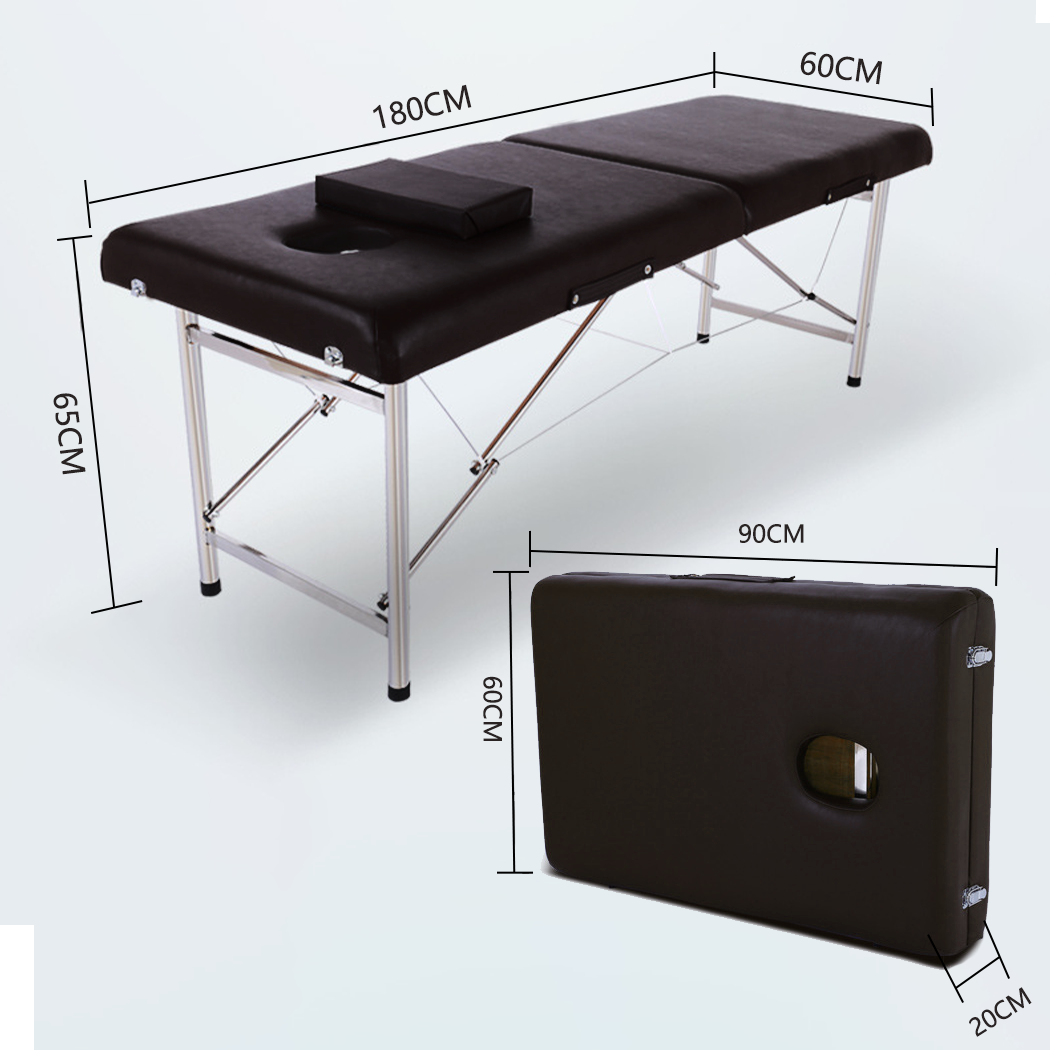 Massage Table Portable Aluminium/Wooden 2/3 Fold Bed Therapy Waxing 55 ...