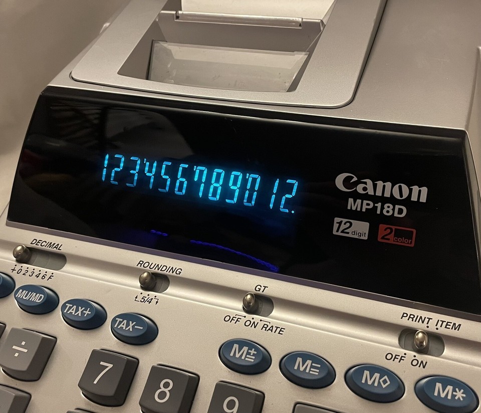 Canon MP18D 12 Digit 2 Color Printing Desktop Printing Calculator ...