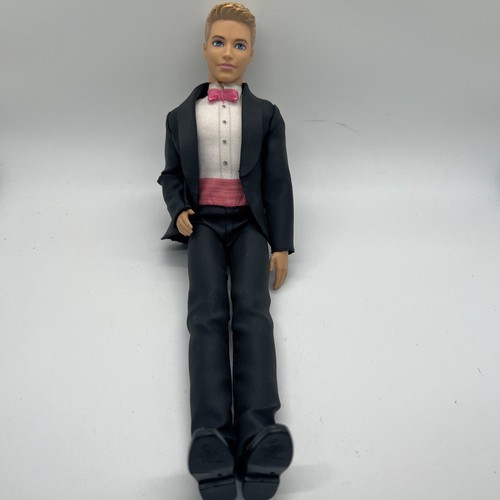 Barbie 2012 Fairytale Groom Ken Doll in Wedding Tuxedo with Pink Bow ...