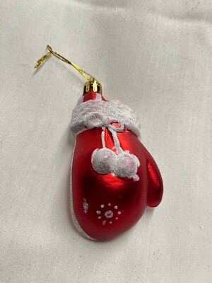 Ornament- Red and White Plastic Mitten | eBay