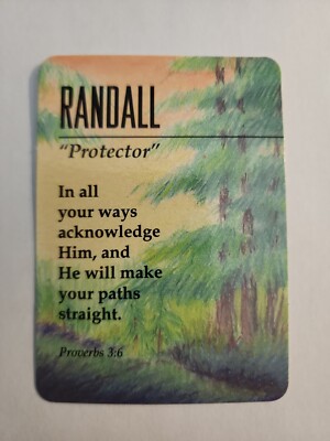 Randall " Protector" Keepsake Name Meaning Card with Bible Verse ...