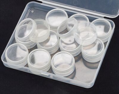12x 37mm Small Mini Watch Parts Containers Spares Boxes Storage ...