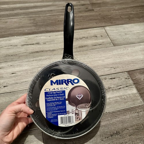 Vtg New NOS MIRRO 3 Cup Egg Poacher Aluminum Pan Permacote Nonstick Pot ...