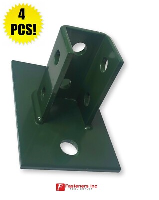 (QTY 4) Post Base Mount 1-5/8" Unistrut / B-Line Channel GREEN P2942 ...